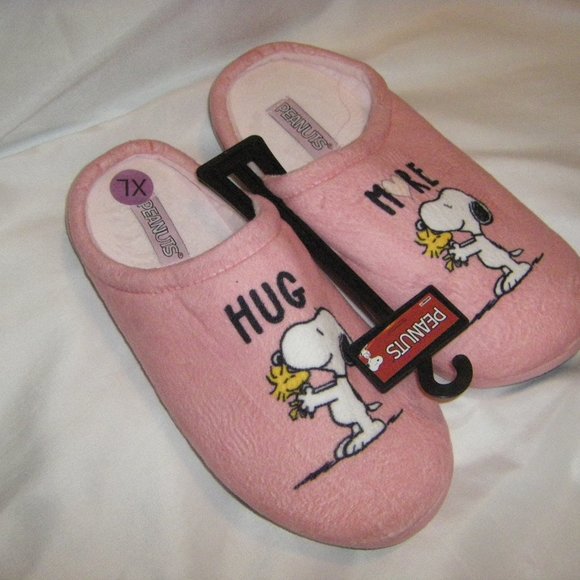 Peanuts | Shoes | Peanuts Snoopy Woodstock Slippers Pink Plush Hug More ...